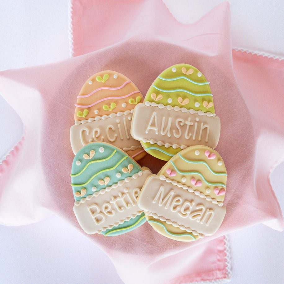Easter Egg, Personalized, Individual Cookie – Graci B Bakes